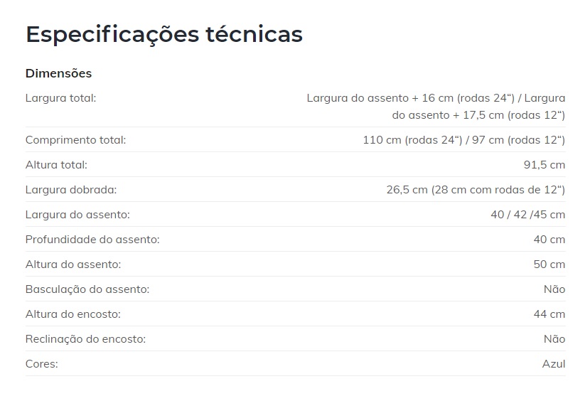 CADEIRA DE RODAS BREEZY 90